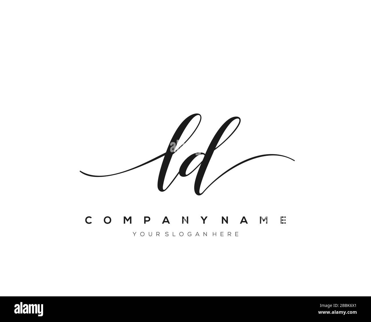 LD Initial Letter handwriting logo hand drawn template vector, logo for ...