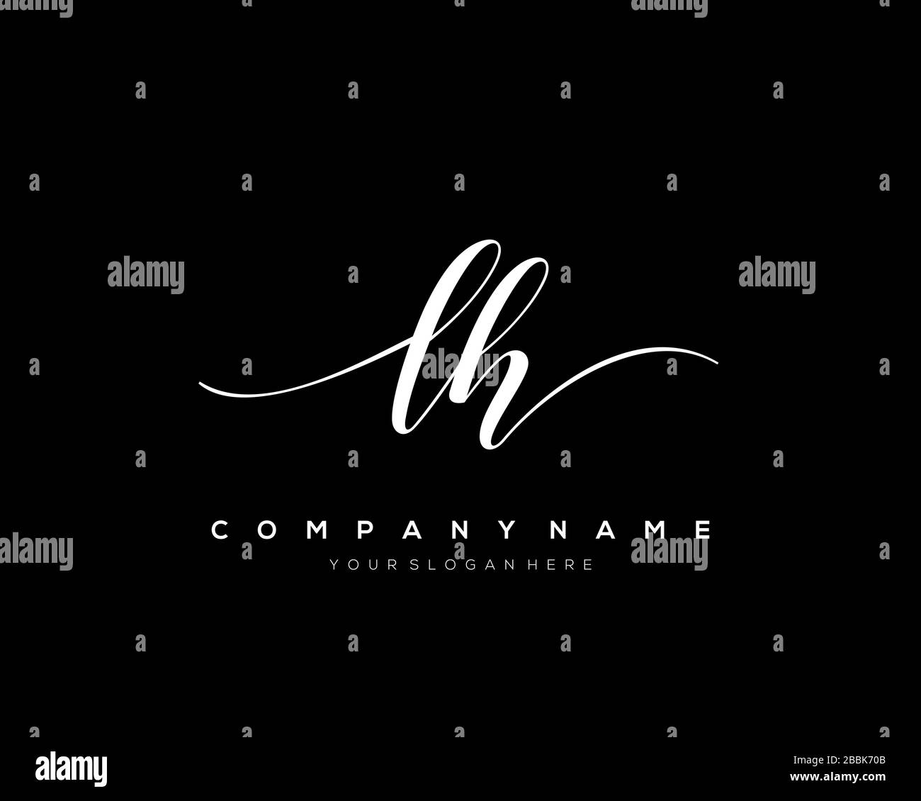 LH Initial Letter handwriting logo hand drawn template vector, logo for ...