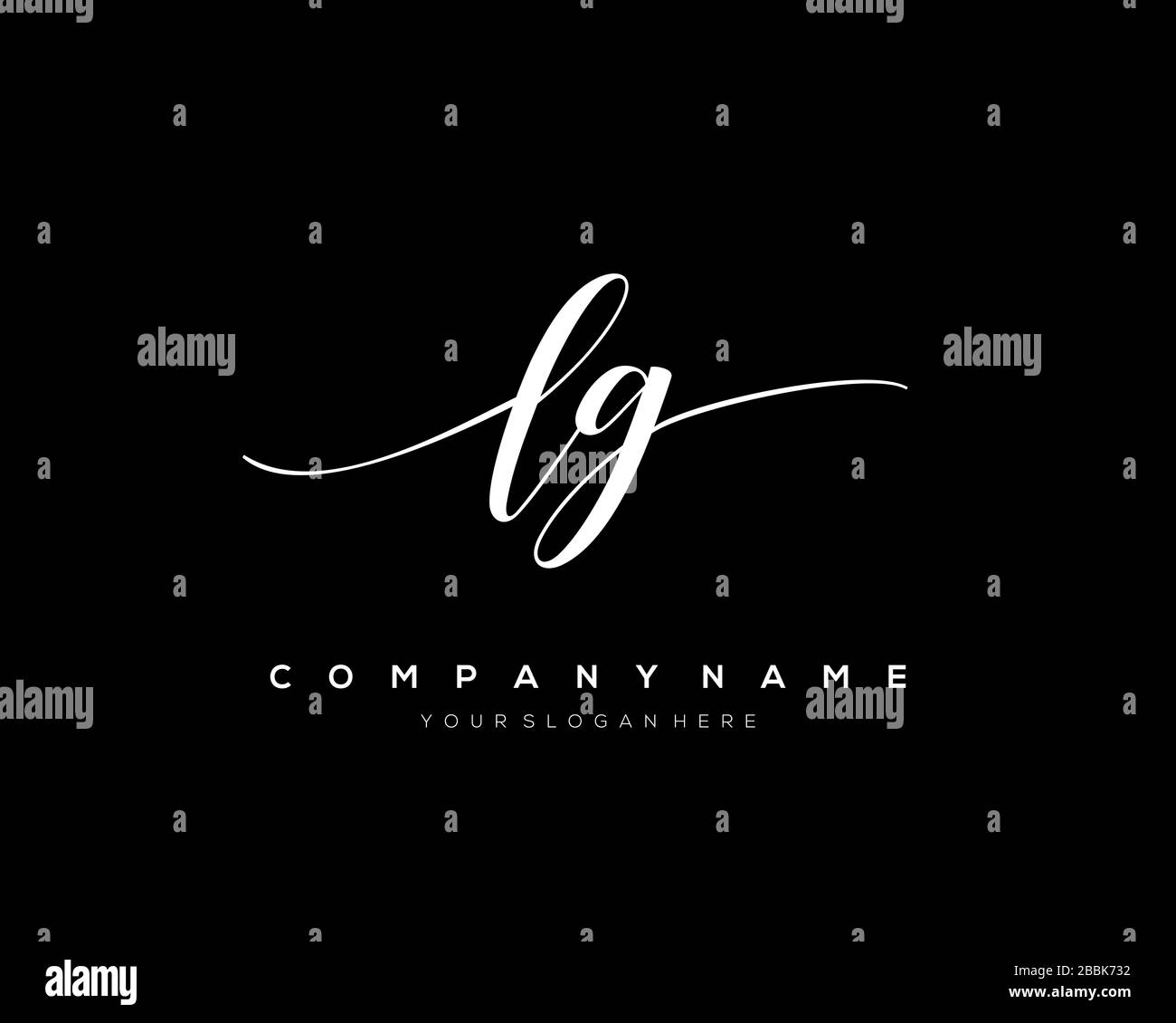 LG Initial Letter handwriting logo hand drawn template vector, logo for ...