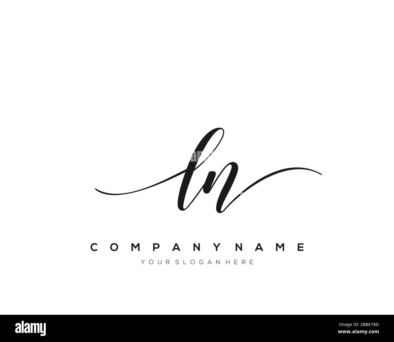 LN Initial Letter handwriting logo hand drawn template vector, logo for beauty, cosmetics ...