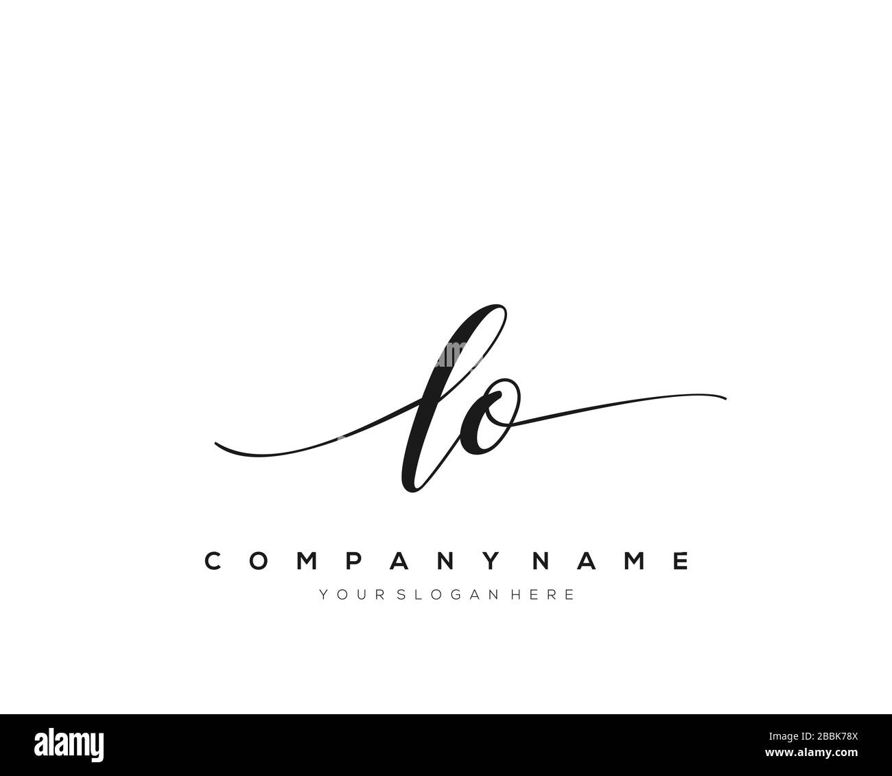 LO Initial Letter handwriting logo hand drawn template vector, logo for ...