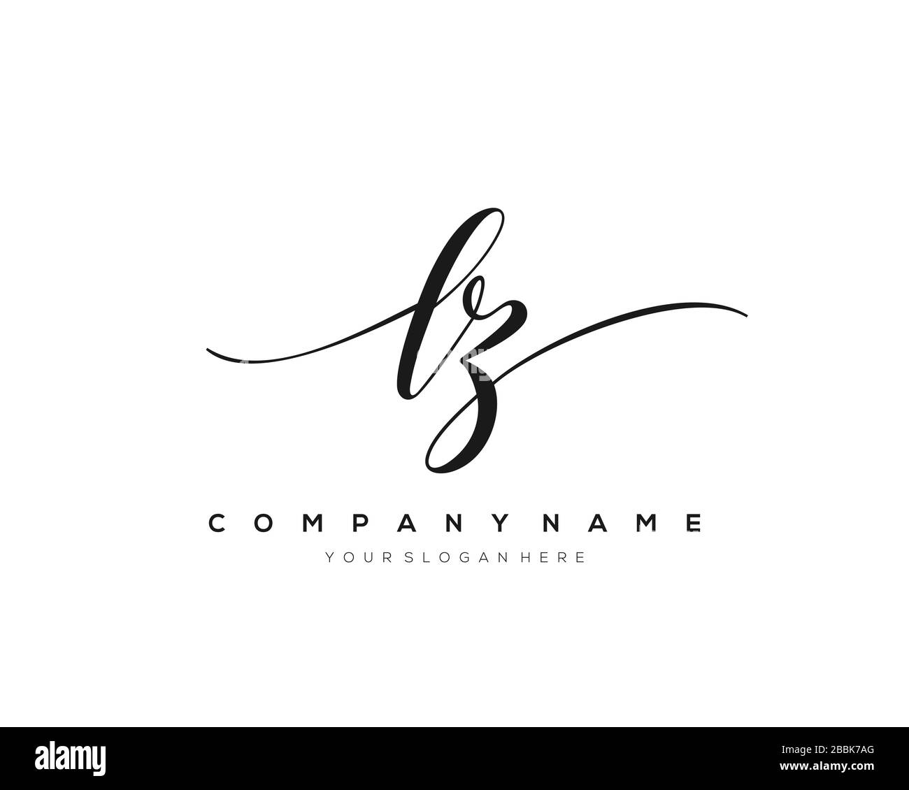 LZ Initial Letter handwriting logo hand drawn template vector, logo for ...