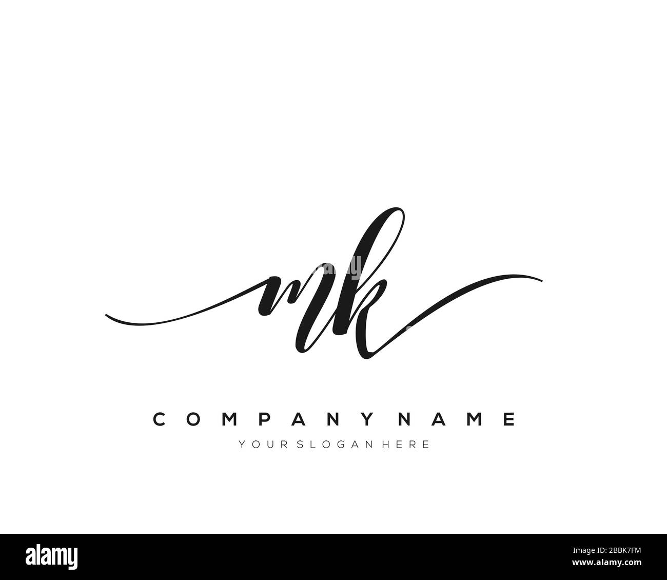 MK Initial Letter handwriting logo hand drawn template vector, logo for beauty, cosmetics ...
