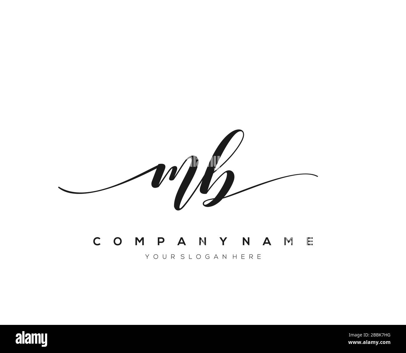 MB Initial Letter handwriting logo hand drawn template vector, logo for ...