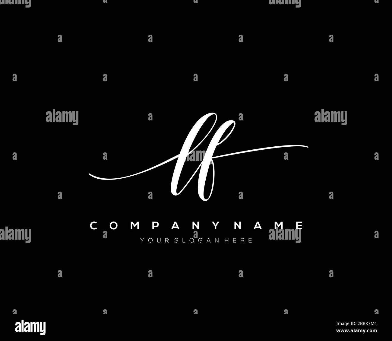 LF Initial Letter handwriting logo hand drawn template vector, logo for ...