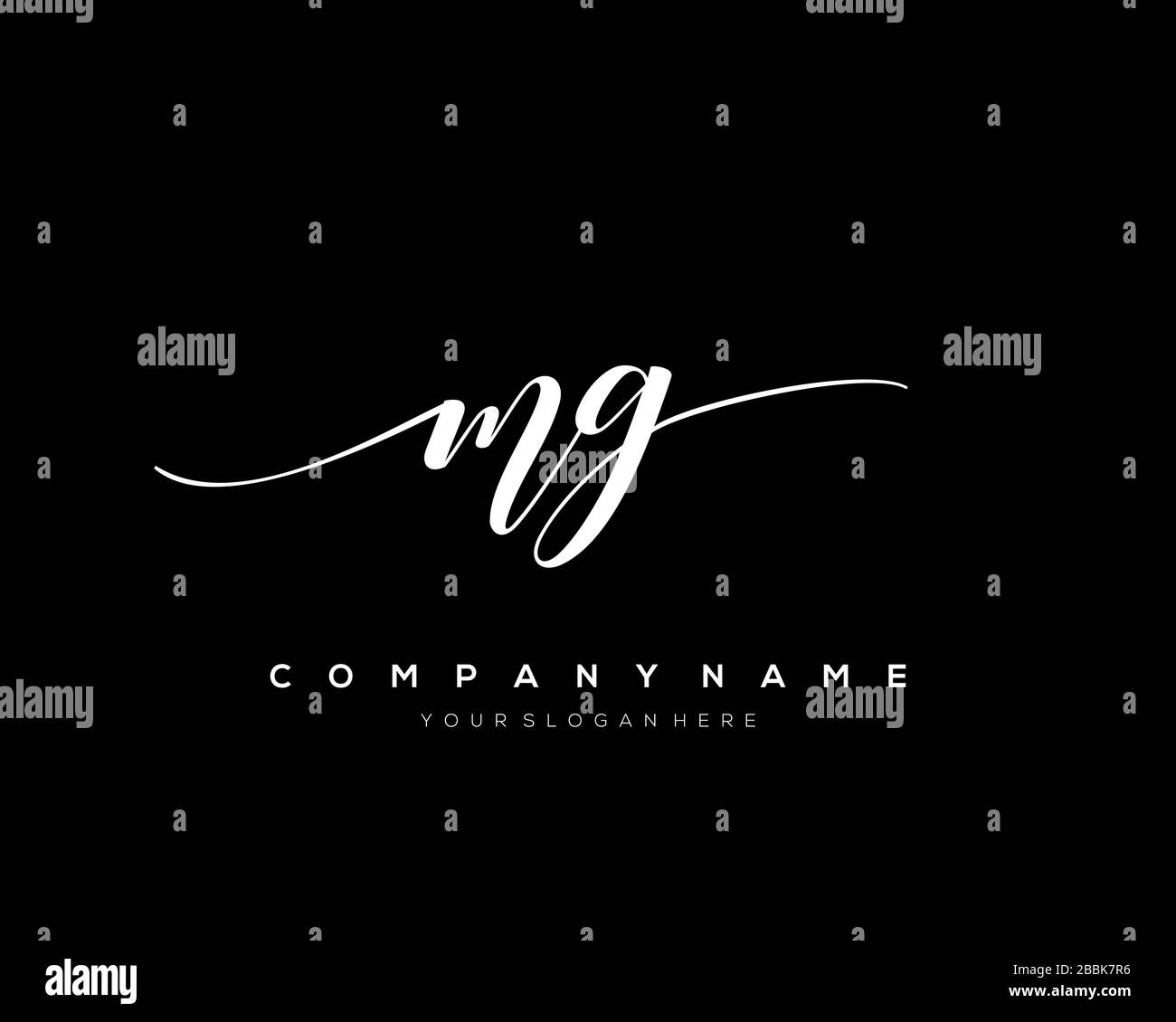 MG Initial Letter handwriting logo hand drawn template vector, logo for ...