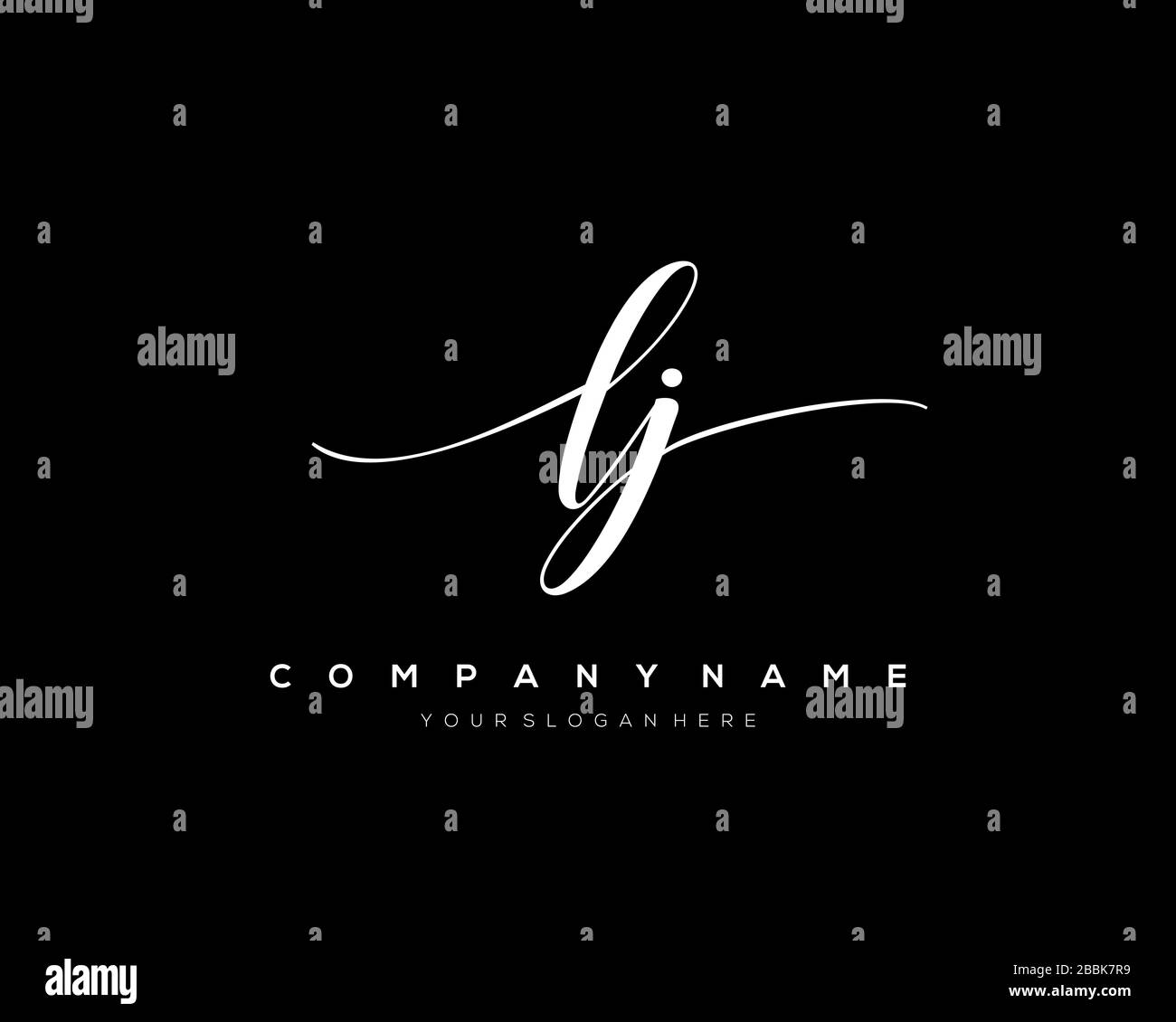 LJ Initial Letter handwriting logo hand drawn template vector, logo for ...