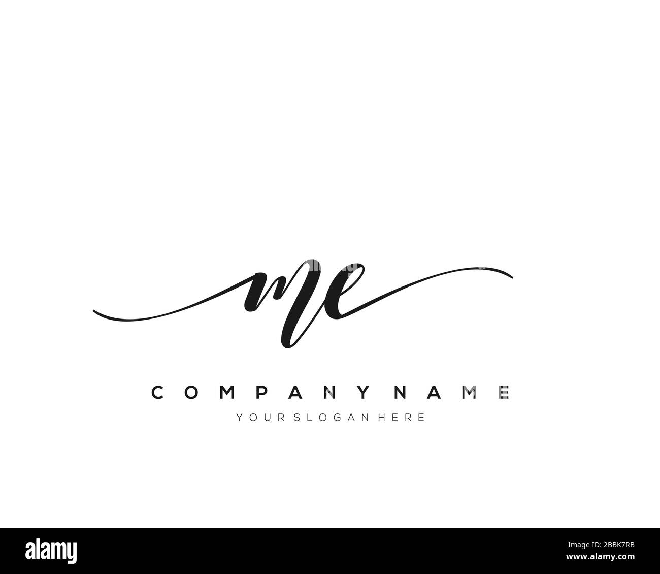 ME Initial Letter handwriting logo hand drawn template vector, logo for ...