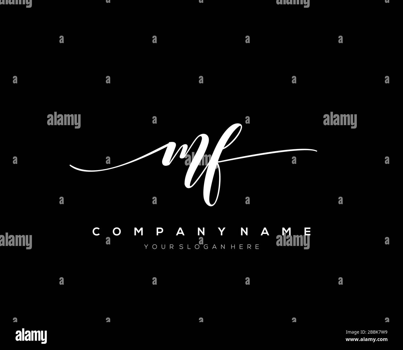 MF Initial Letter handwriting logo hand drawn template vector, logo for ...