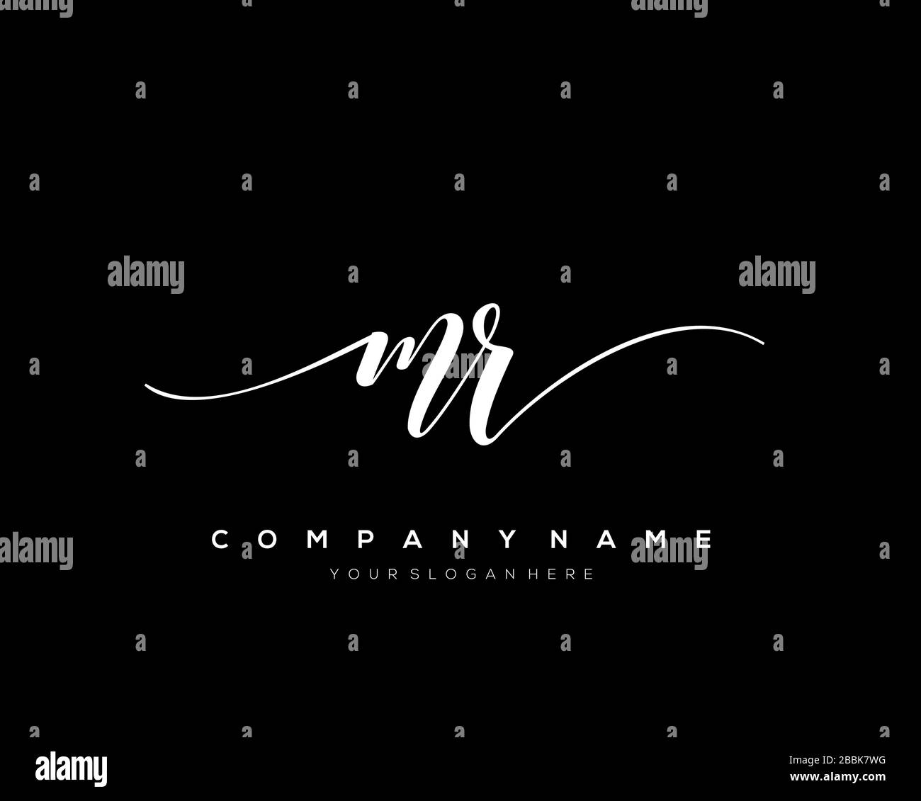 MR Initial Letter handwriting logo hand drawn template vector, logo for ...