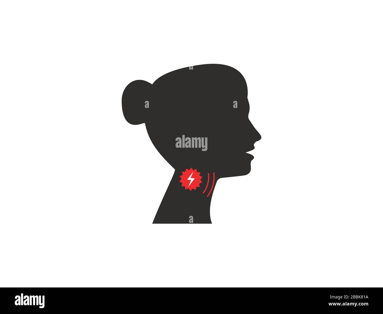 Pain, sore throat icon. Vector illustration, flat design Stock Vector ...