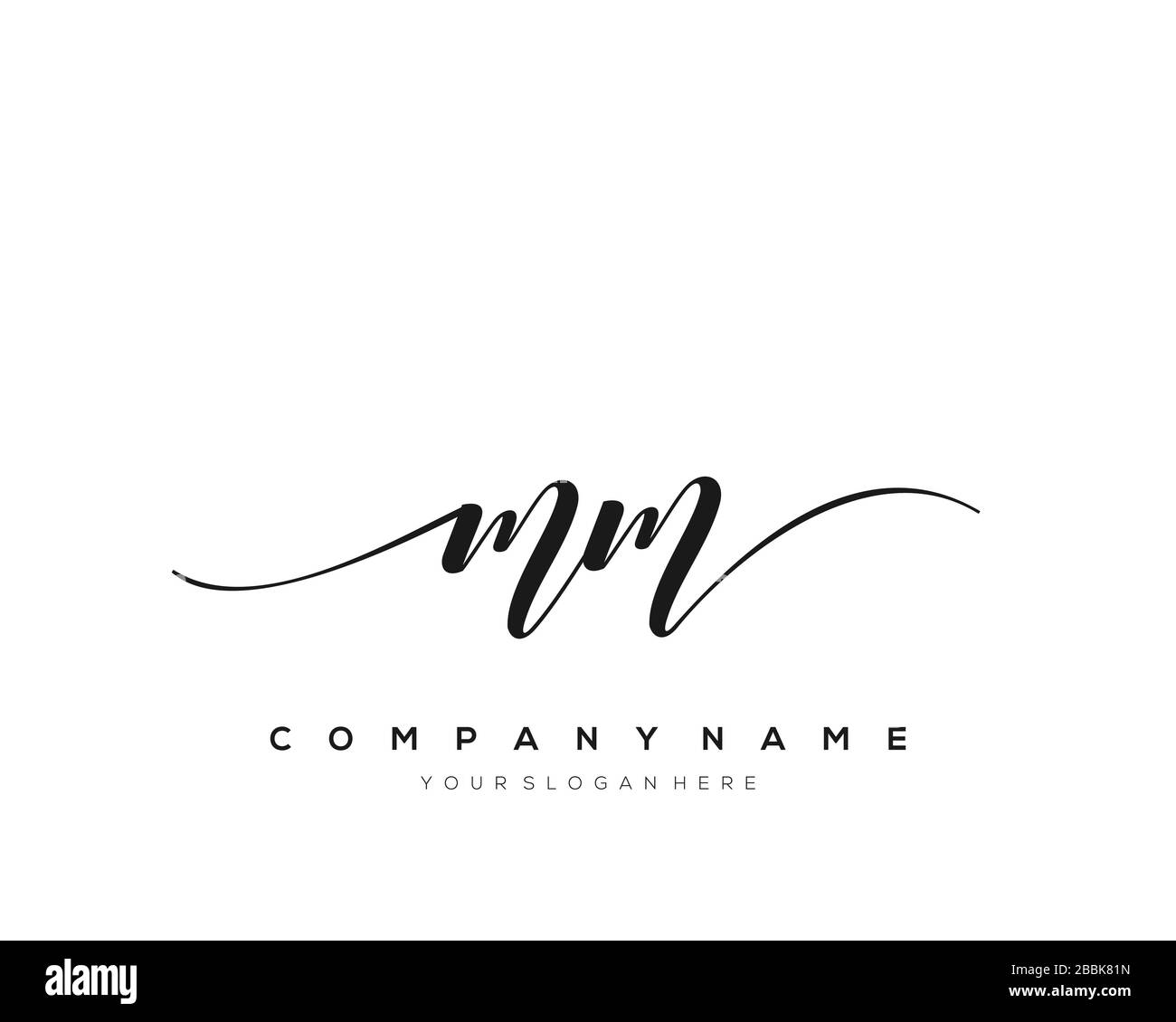 MM Initial Letter handwriting logo hand drawn template vector, logo for ...
