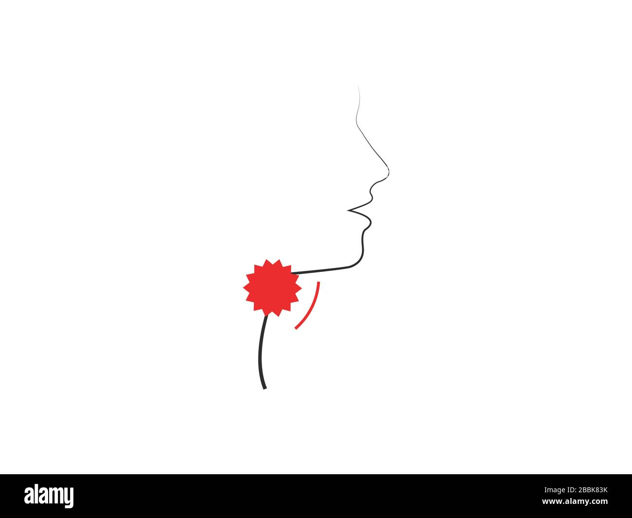 Pain sore throat icon. Vector illustration, flat design Stock Vector ...