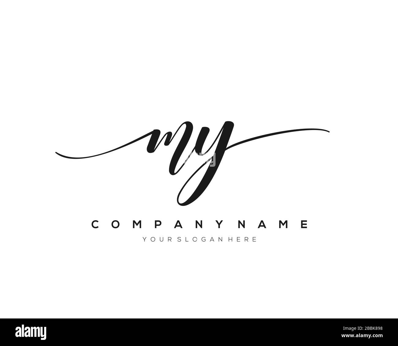 MY Initial Letter handwriting logo hand drawn template vector, logo for ...