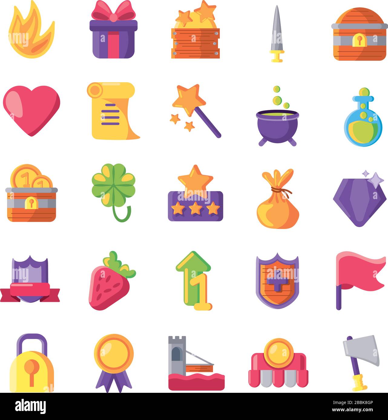 set of icons video game on white background vector illustration design ...