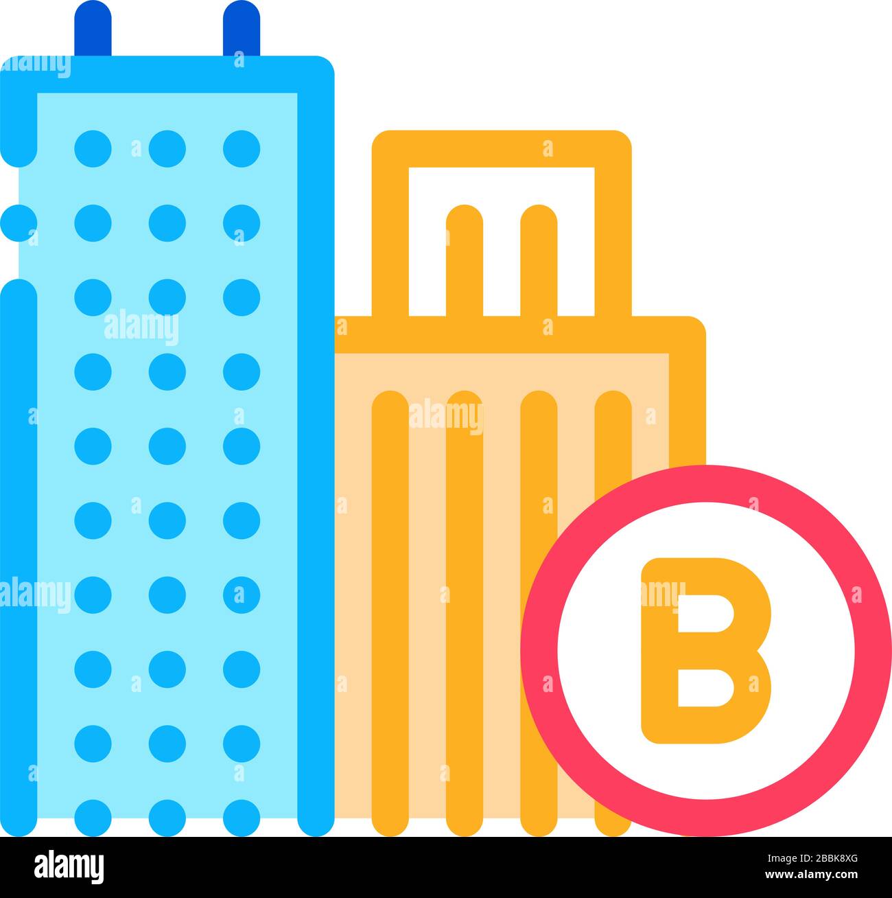 built residential buildings icon vector outline illustration Stock ...