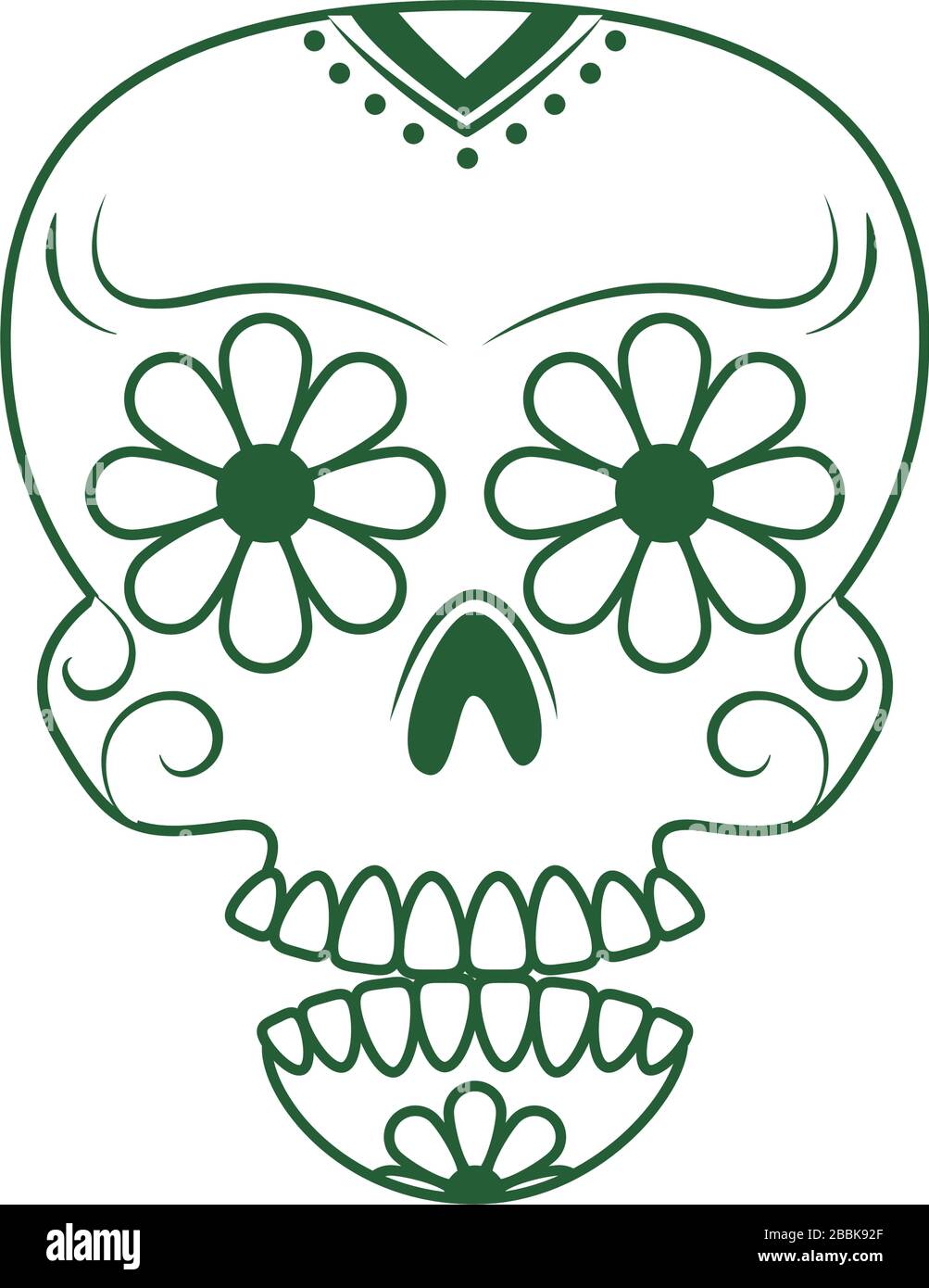 skull catrina flower decoration cinco de mayo mexican celebration ...