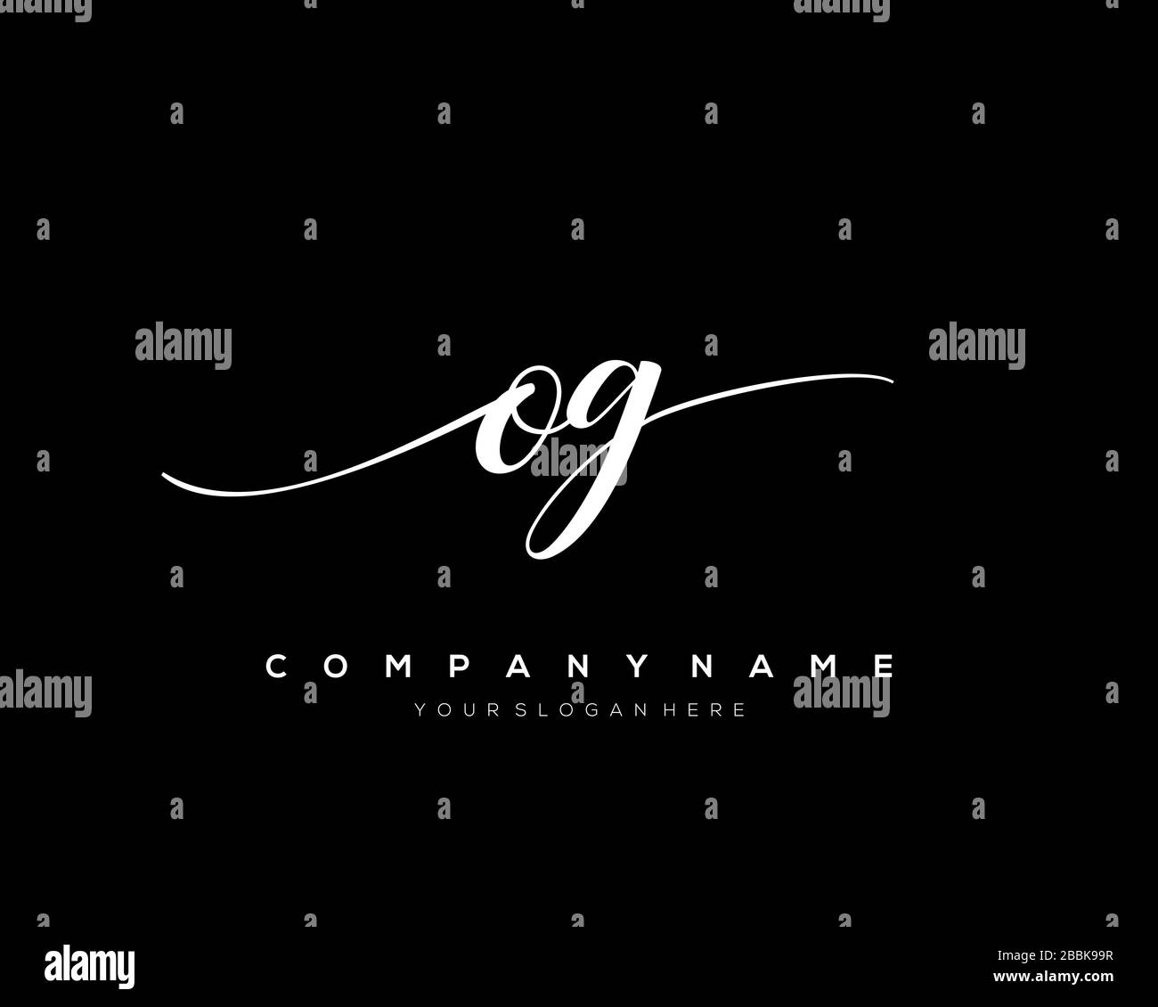 OG Initial Letter handwriting logo hand drawn template vector, logo for ...