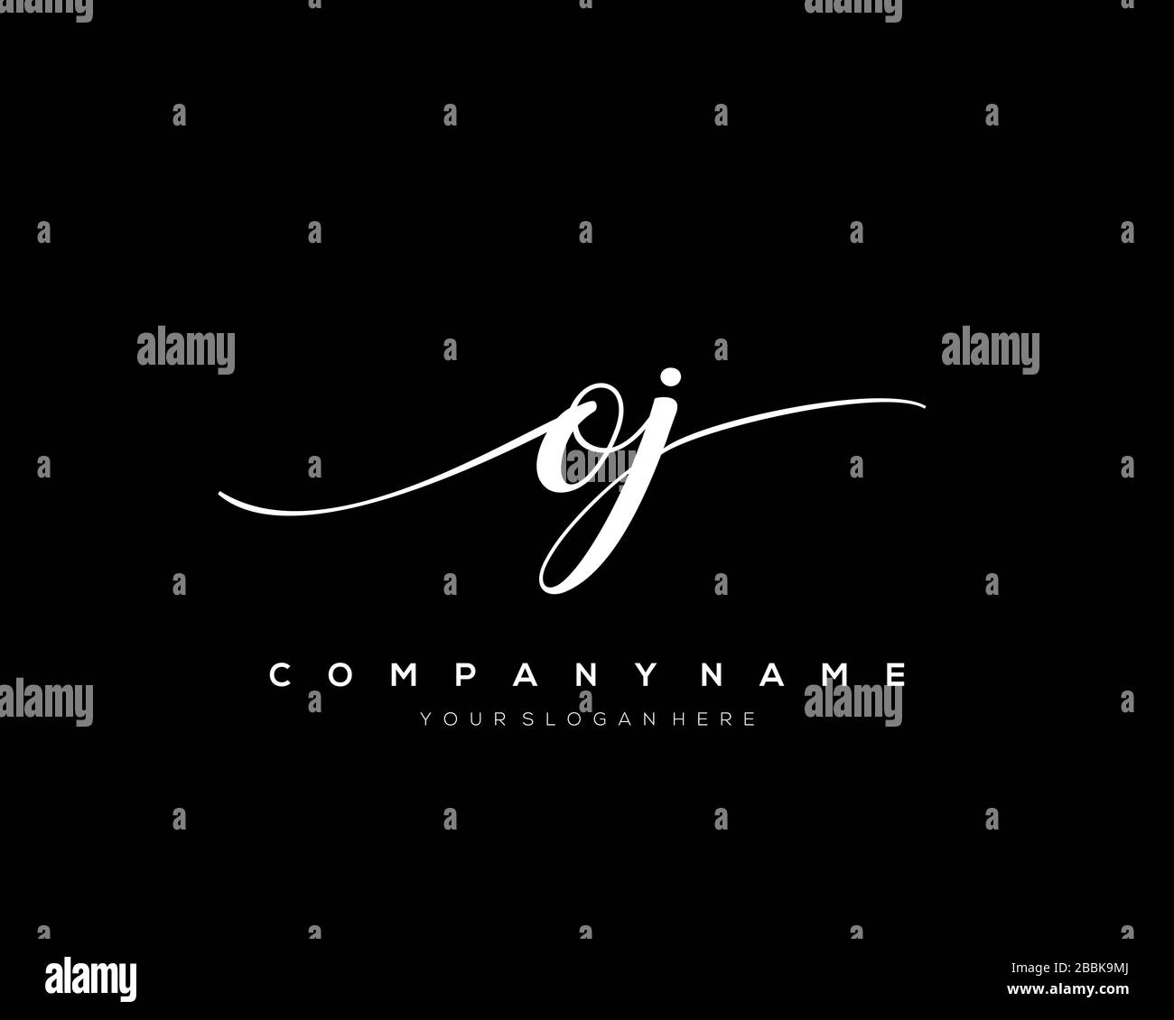 OJ Initial Letter handwriting logo hand drawn template vector, logo for ...