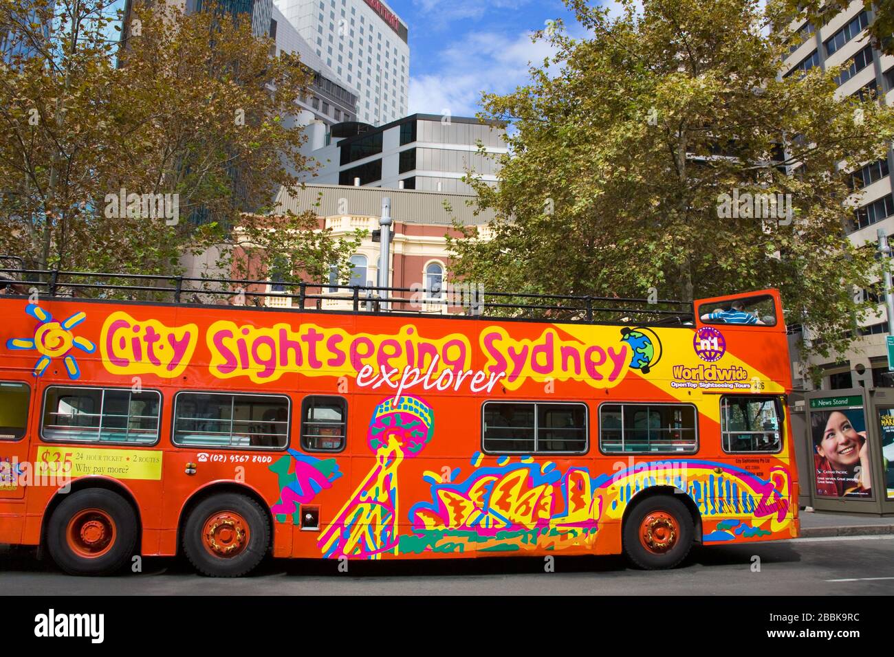 Sightseeing bus on Circular Quay,Sydney,New South Wales,Australia Stock ...