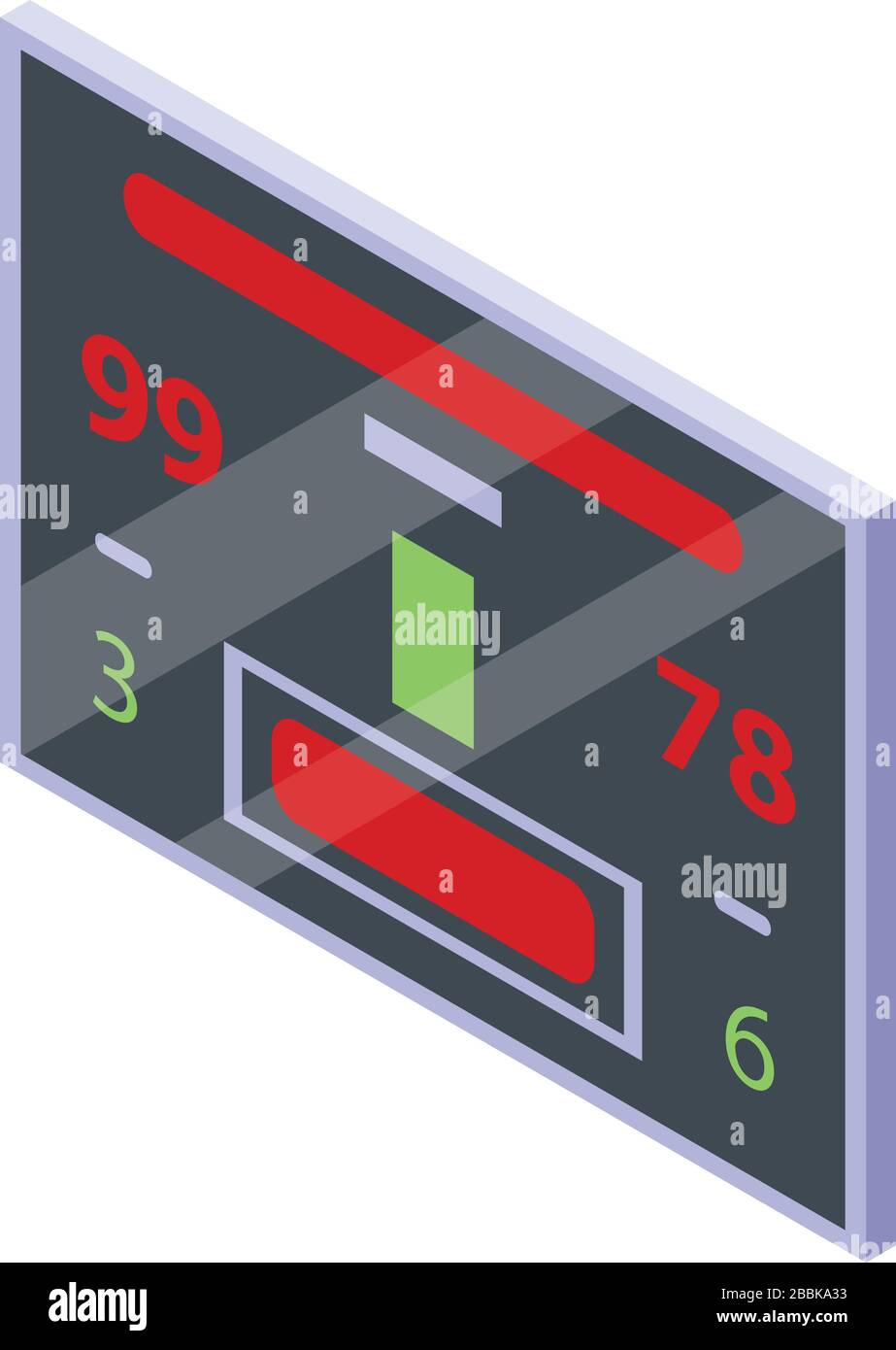 Basketball score board icon, isometric style Stock Vector Image & Art ...