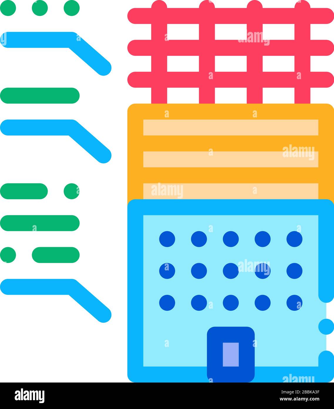 analysis of functions of parts of residential building icon vector ...