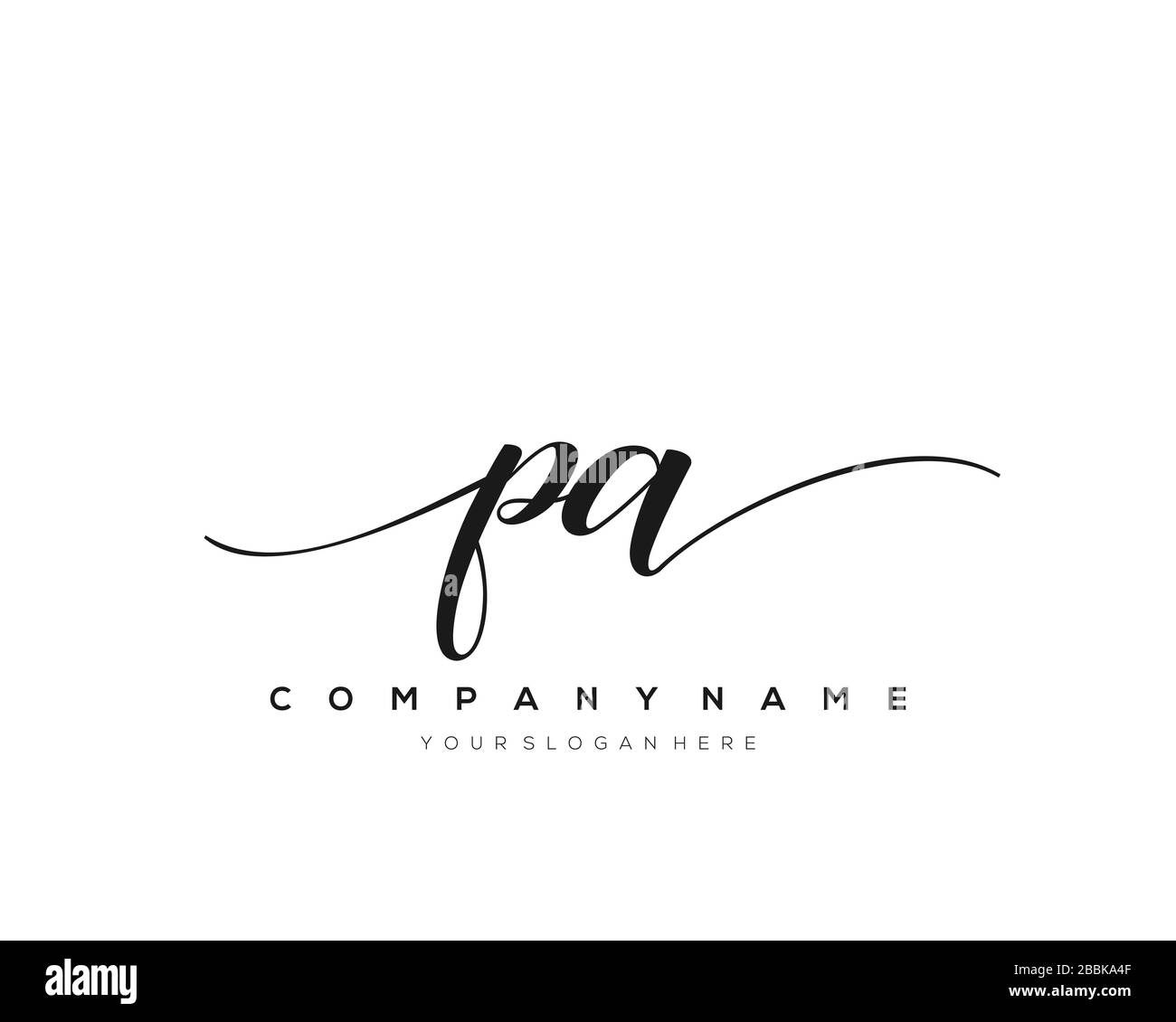 PA Initial Letter handwriting logo hand drawn template vector, logo for ...