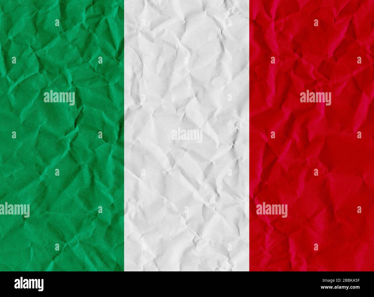 Italy flag paper crumpled. business economy down.covid-19 virus ...