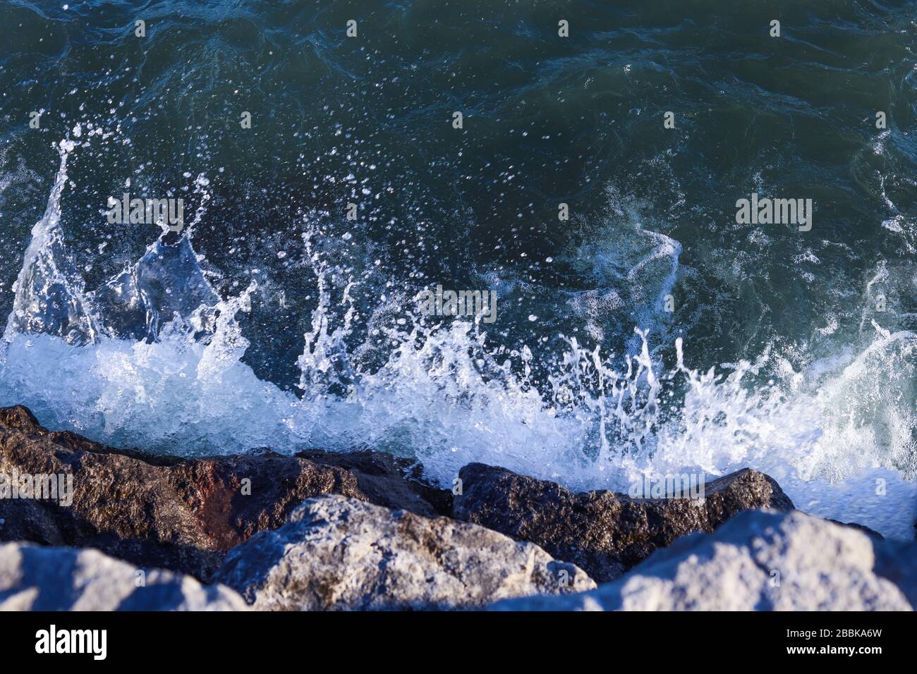 Water coast waves background. Nature water Stock Photo - Alamy