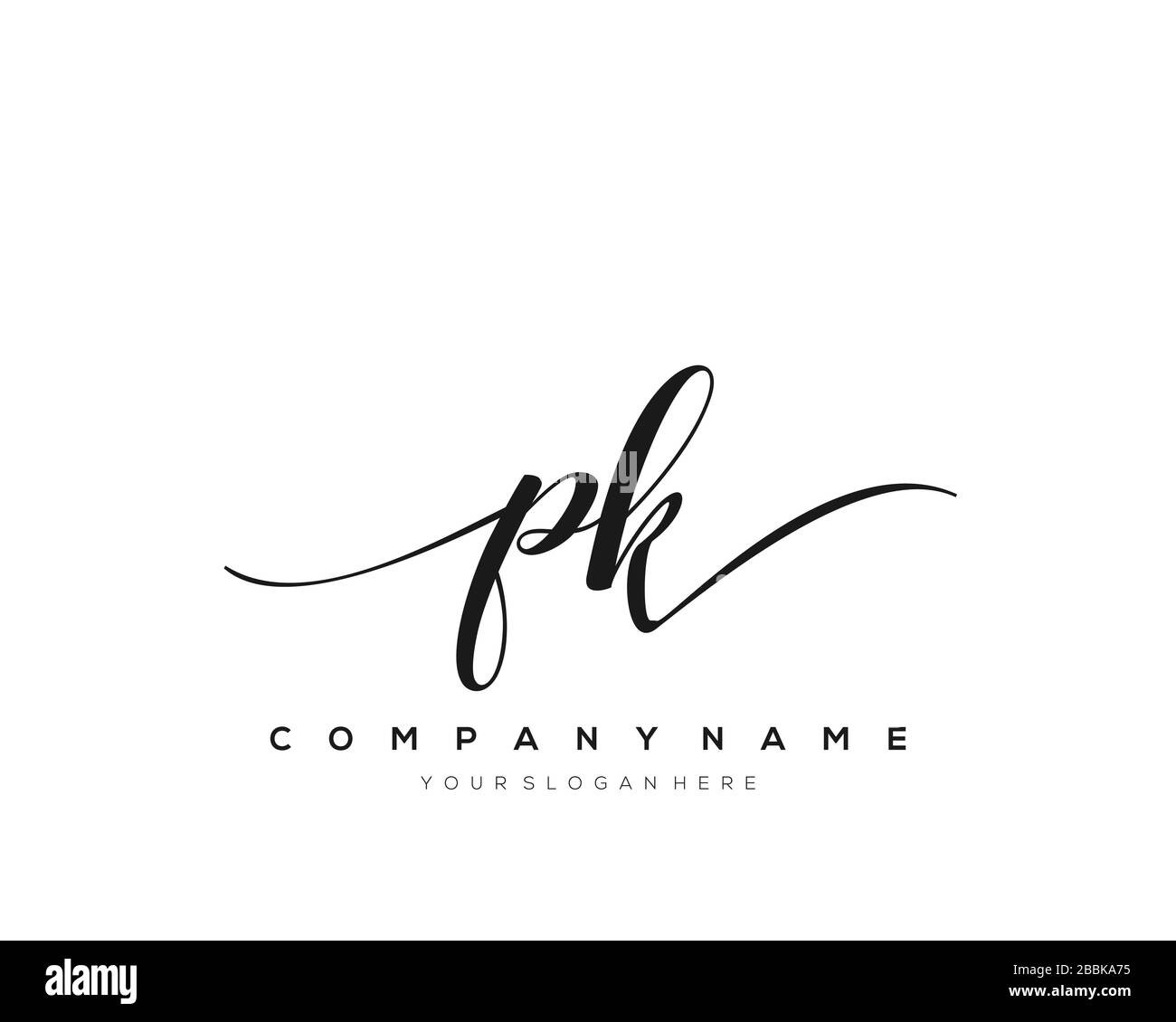 PK Initial Letter handwriting logo hand drawn template vector, logo for ...