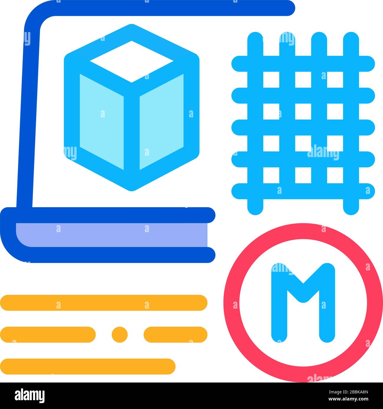 modeling of building materials icon vector outline illustration Stock ...