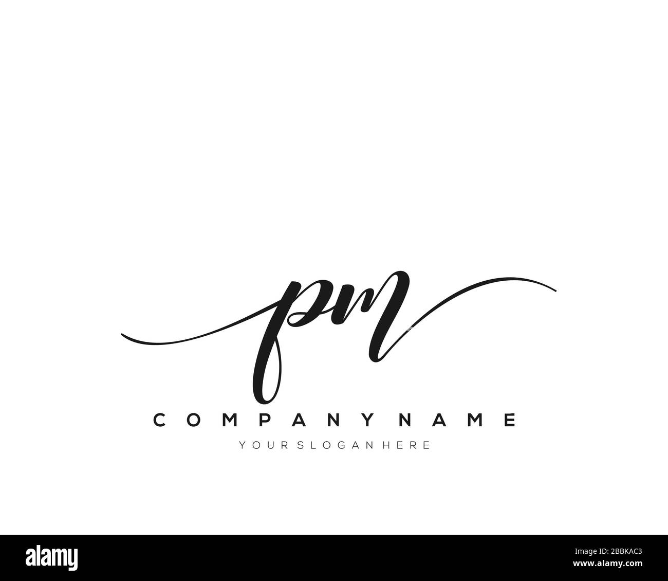 PM Initial Letter handwriting logo hand drawn template vector, logo for ...