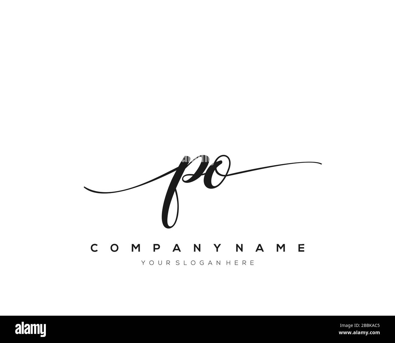 PO Initial Letter handwriting logo hand drawn template vector, logo for ...