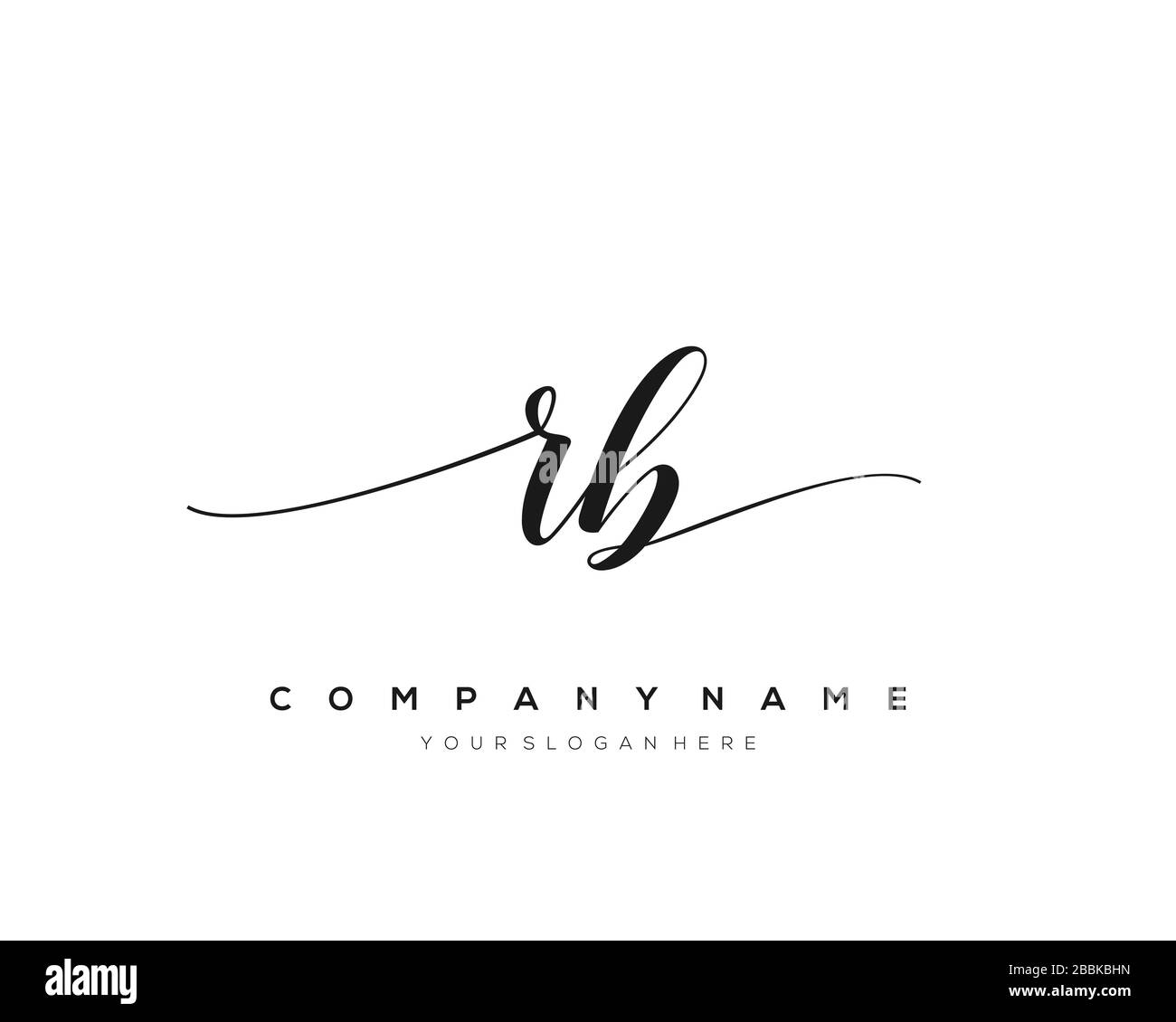 RB Initial Letter handwriting logo hand drawn template vector, logo for ...
