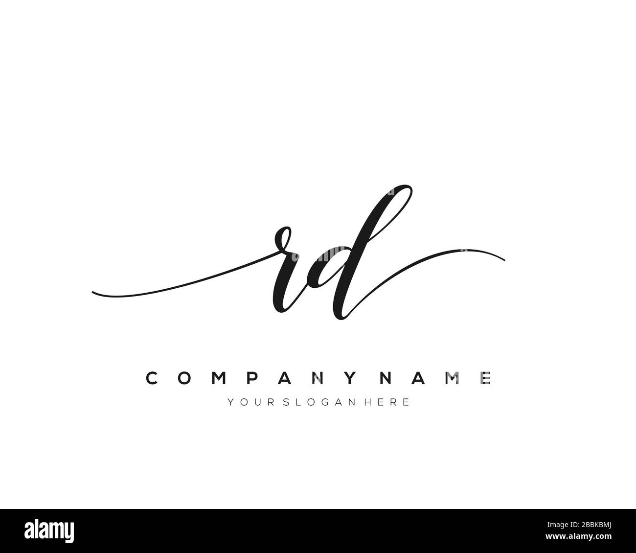 RD Initial Letter handwriting logo hand drawn template vector, logo for ...