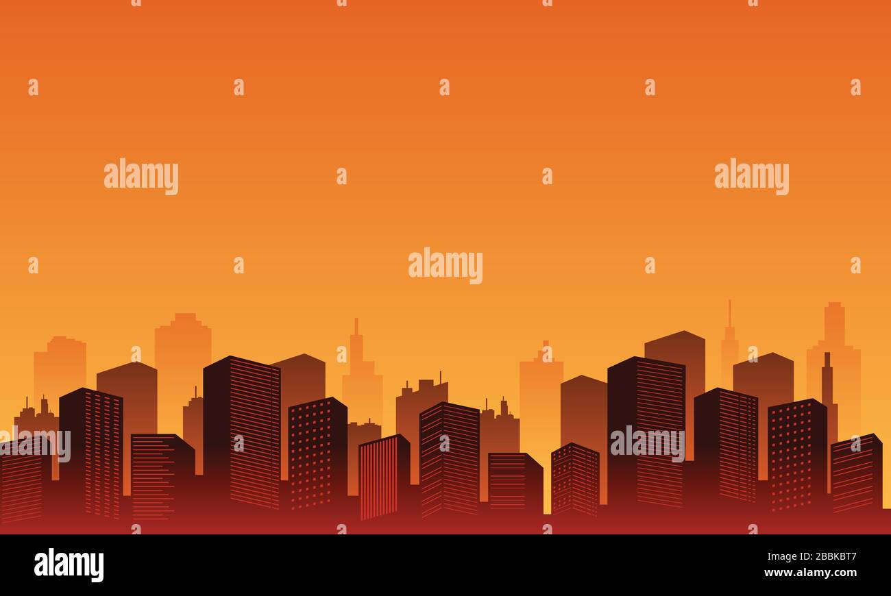 Background city with sunset in the downtown Stock Vector Image & Art ...