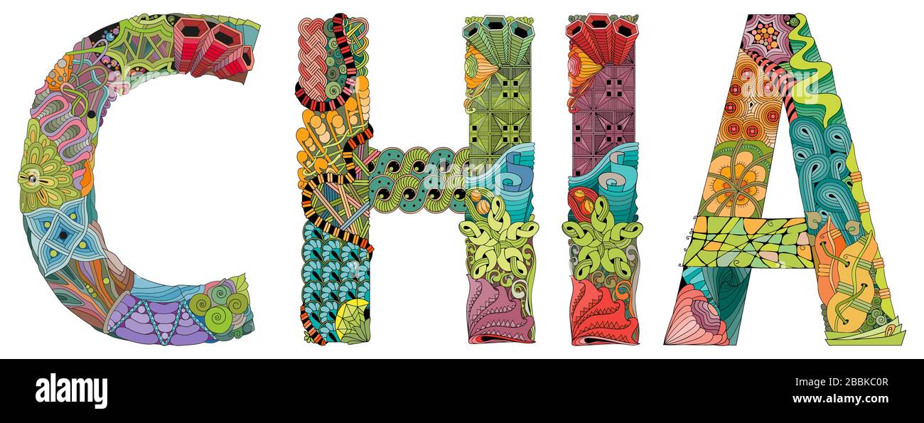 Word CHIA. Vector zentangle object for decoration Stock Vector Image ...