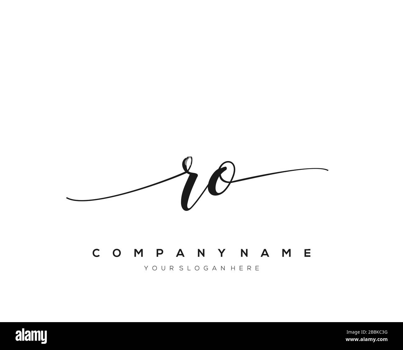 RO Initial Letter handwriting logo hand drawn template vector, logo for ...