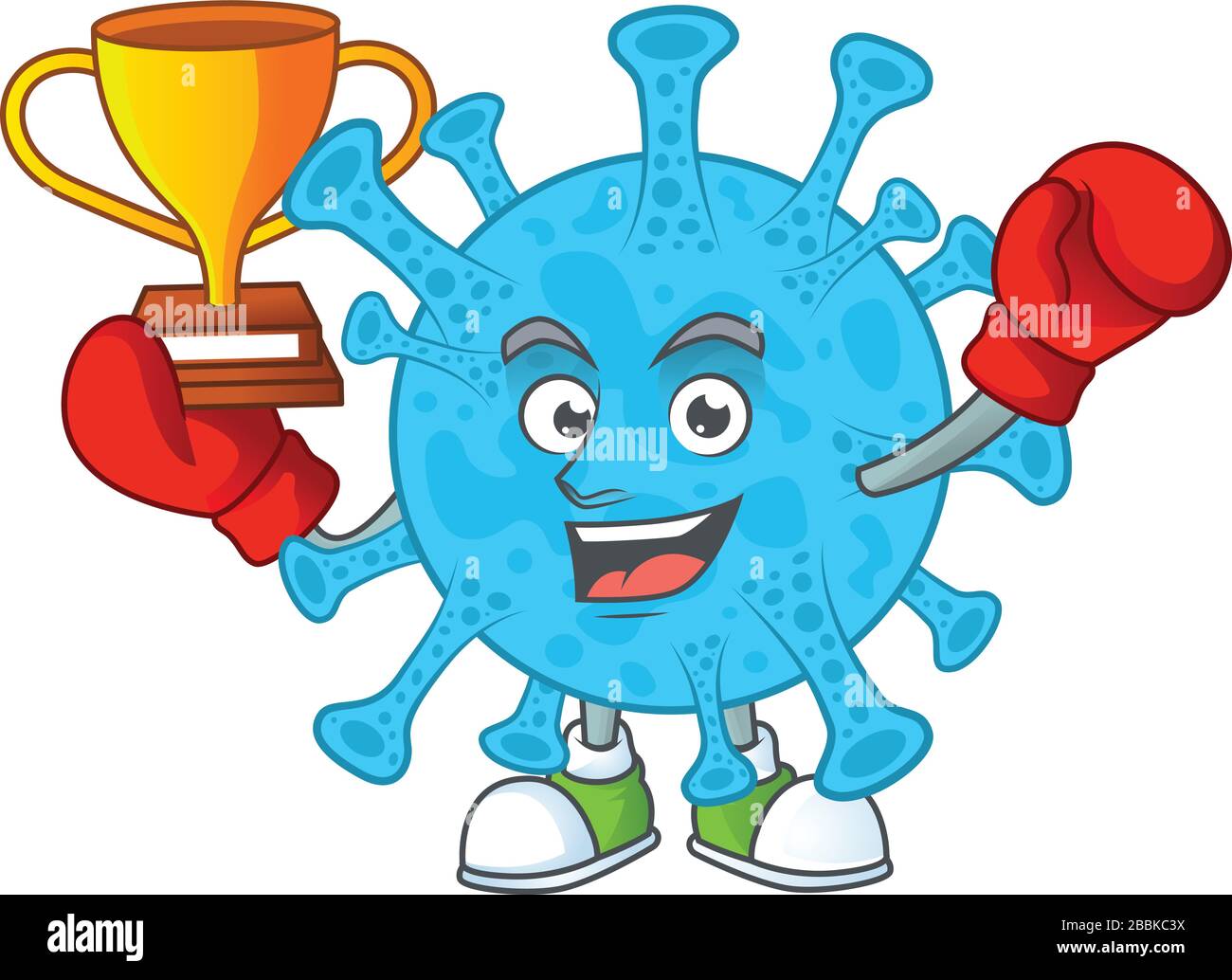 Proudly face of boxing winner coronavirus backteria presented in ...