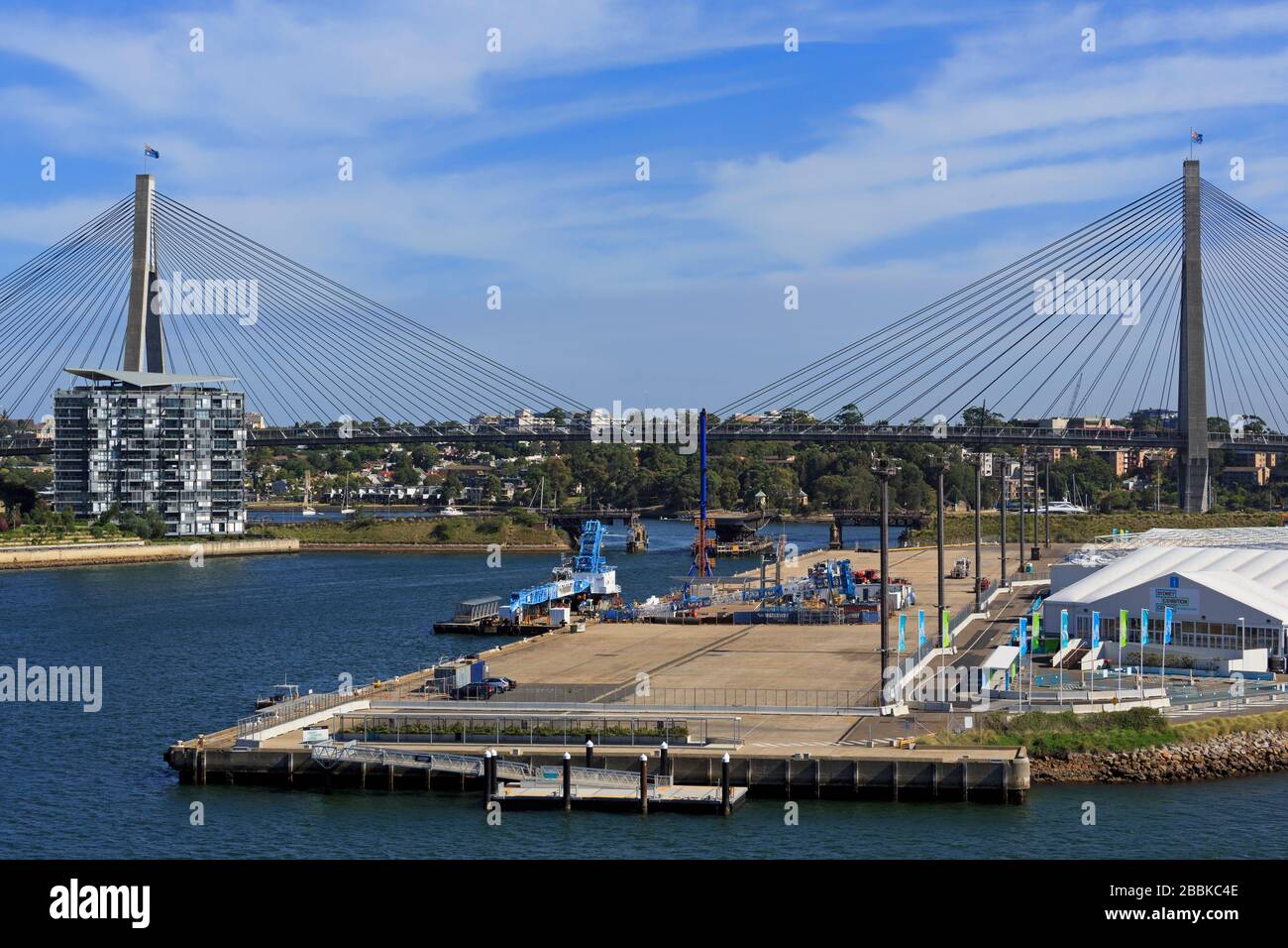 Anzac Bridge in Johnstons Bay, Sydney, New South Wales, Australia Stock ...
