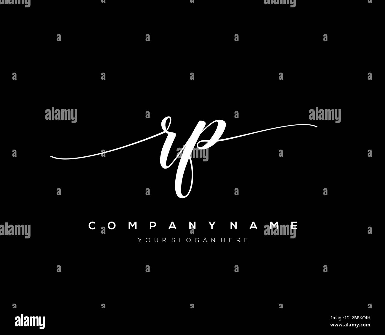 RP Initial Letter handwriting logo hand drawn template vector, logo for ...