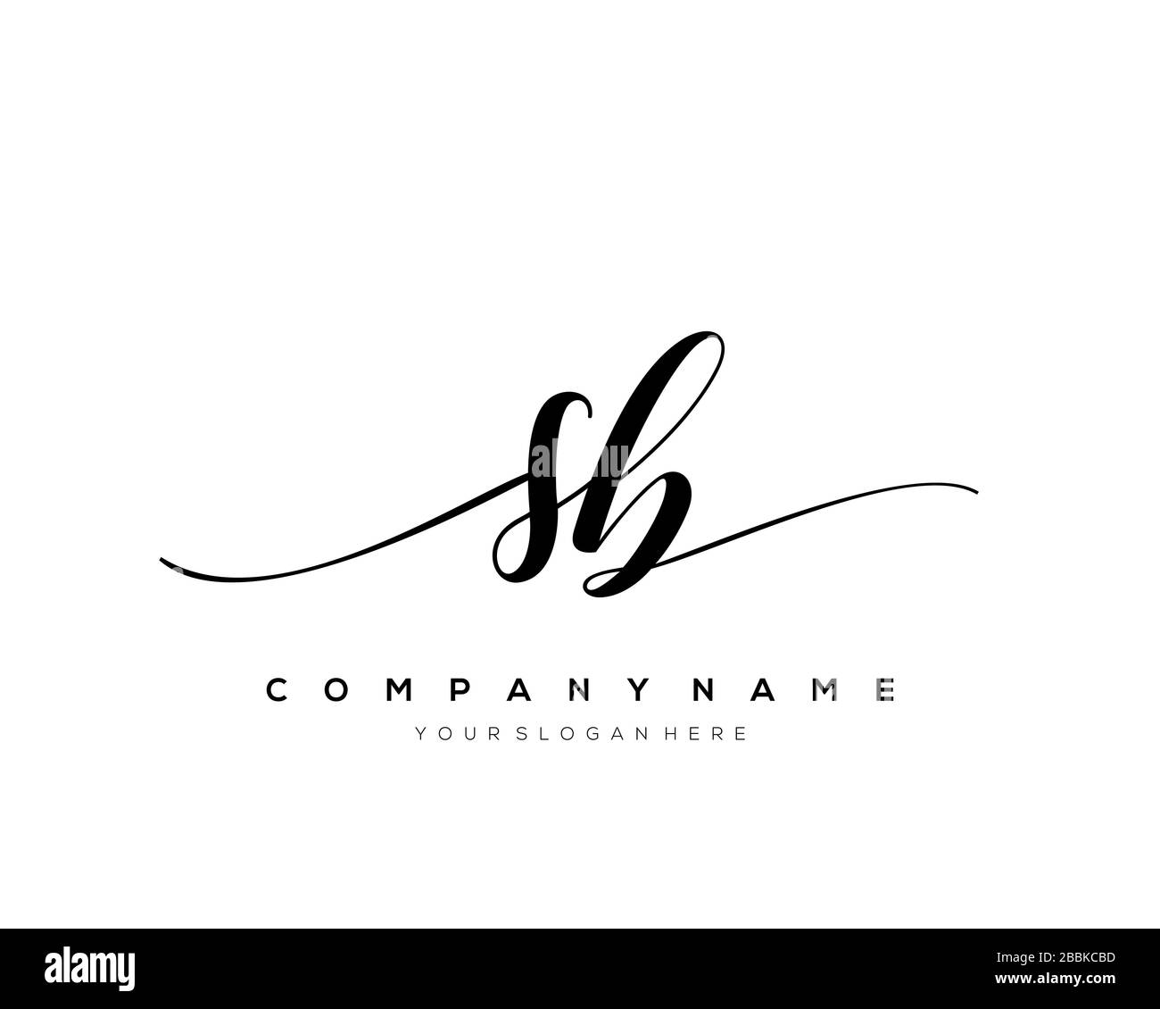 SB Initial Letter handwriting logo hand drawn template vector, logo for ...