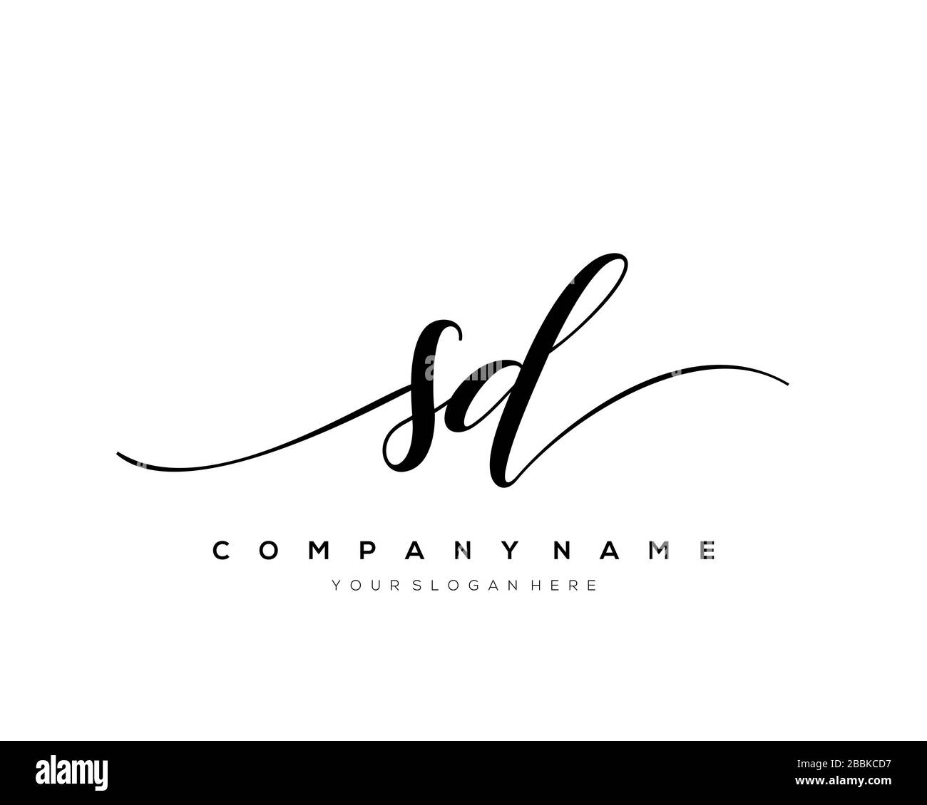 SD Initial Letter handwriting logo hand drawn template vector, logo for ...