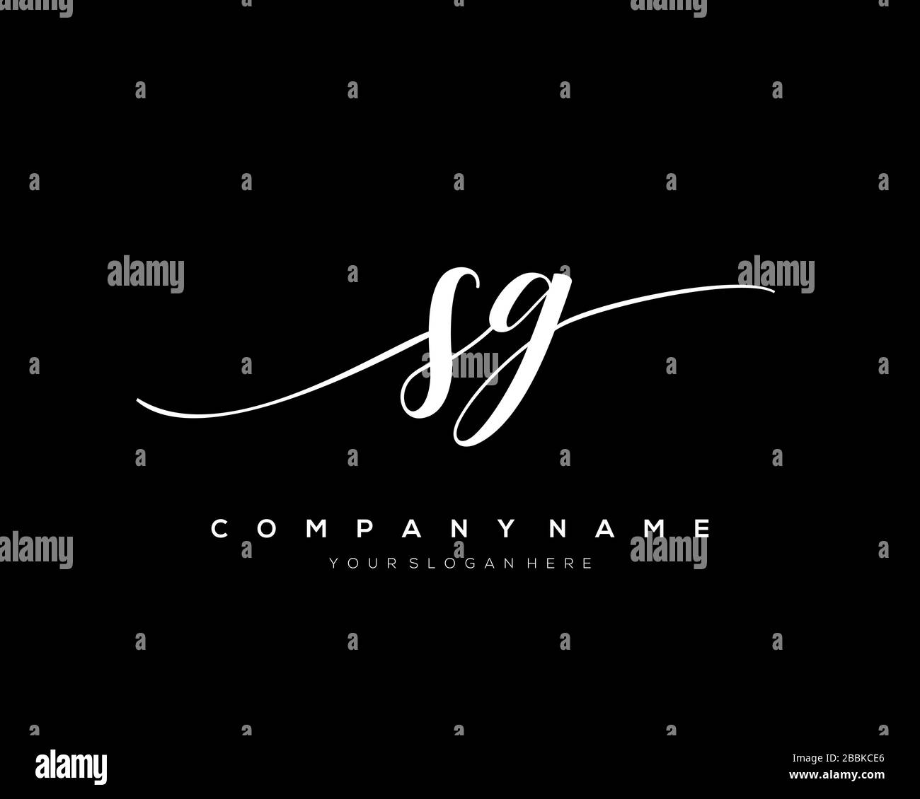SG Initial Letter handwriting logo hand drawn template vector, logo for ...