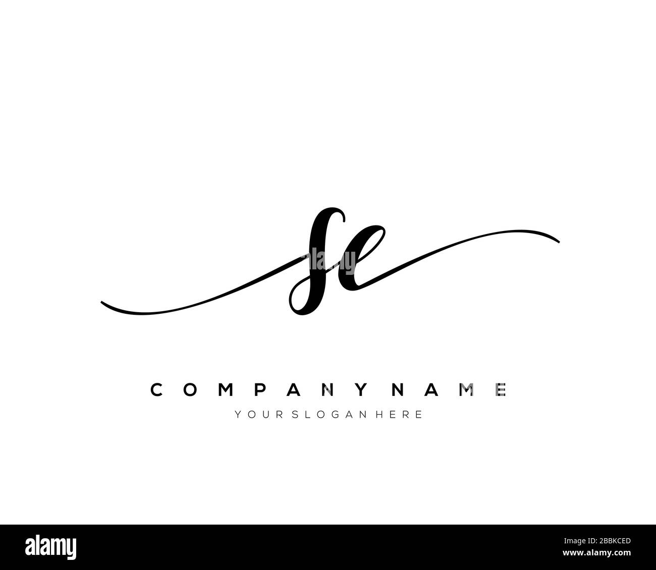 SE Initial Letter handwriting logo hand drawn template vector, logo for ...