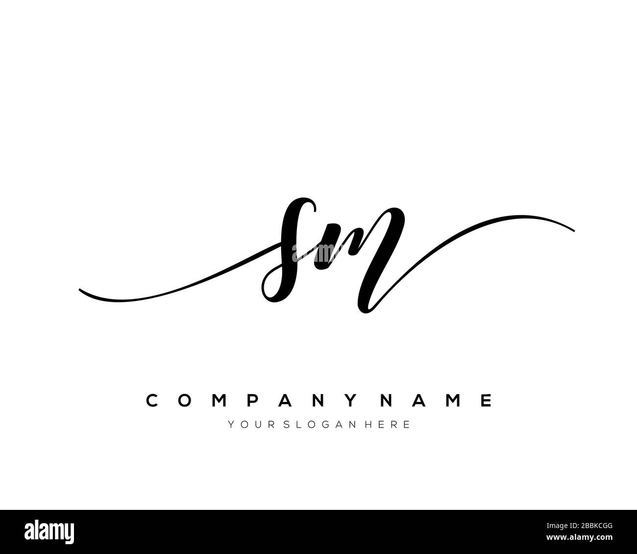 SM Initial Letter handwriting logo hand drawn template vector, logo for ...