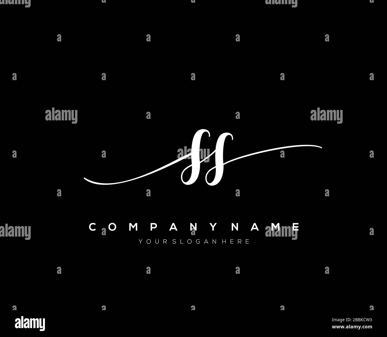 SS Initial Letter handwriting logo hand drawn template vector, logo for beauty, cosmetics ...
