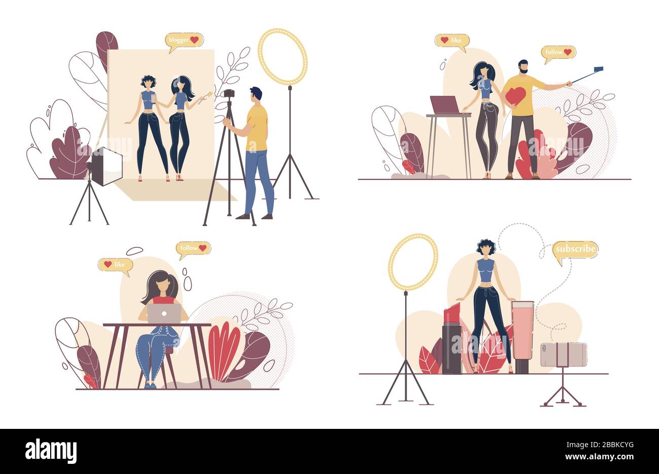 Content creator live streaming Cut Out Stock Images & Pictures - Alamy