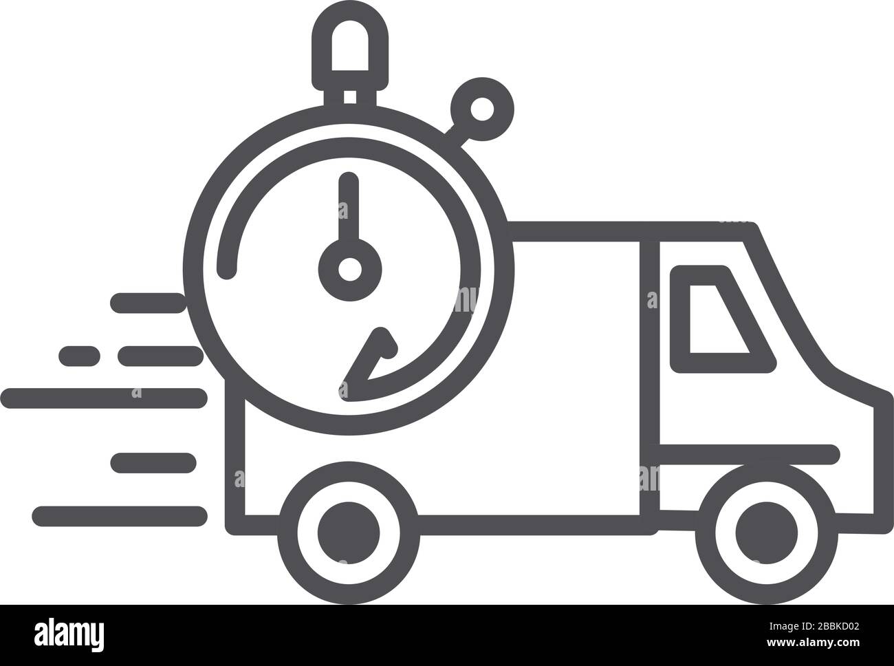 fast truck stopwatch time cargo shipping related delivery vector ...