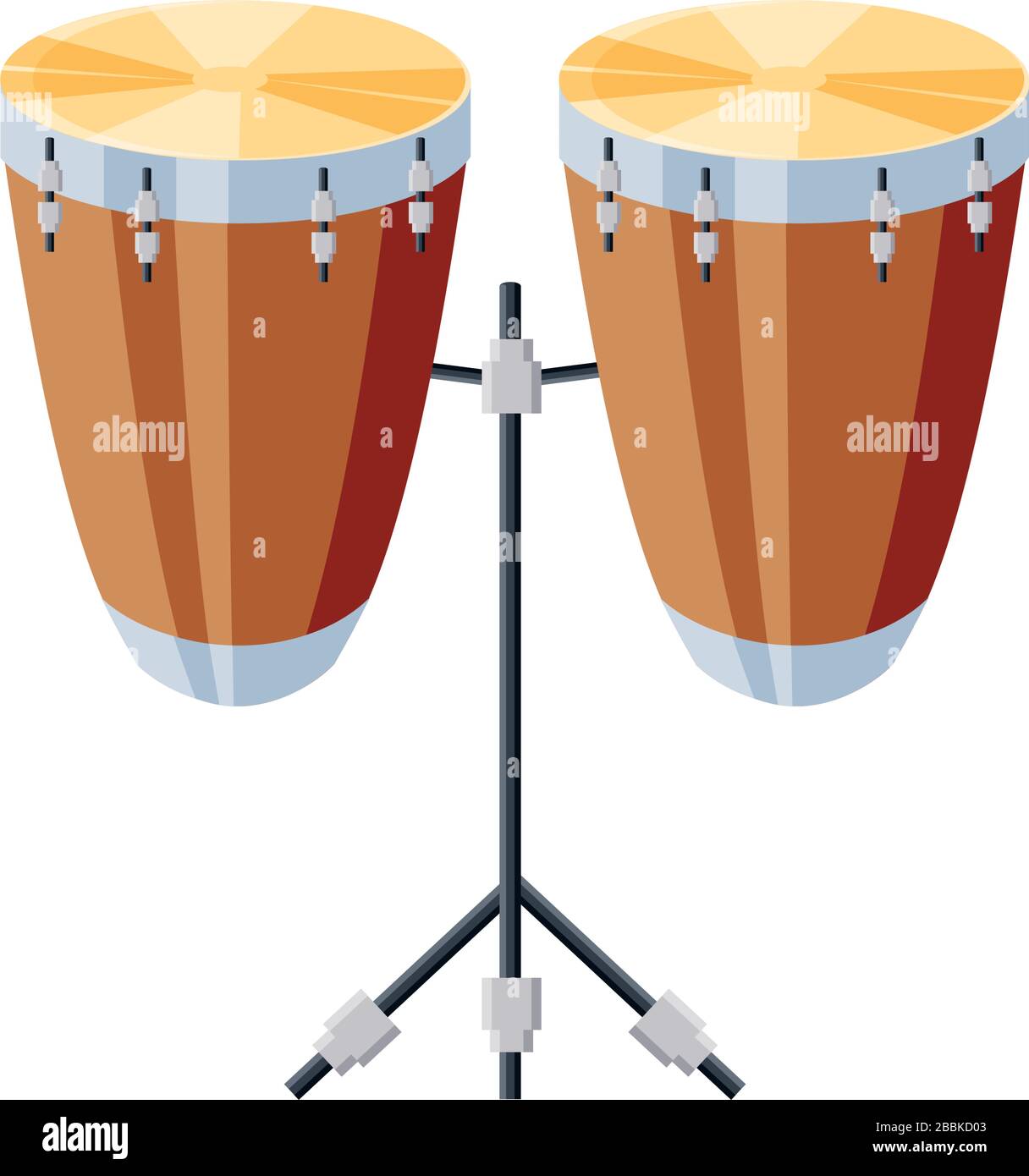 congas drums with tripod on white background vector illustration design ...
